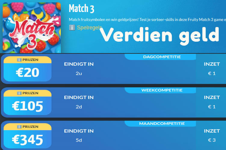 Gratis geld winnen Spelletjes! Win & Verdien Geld!
